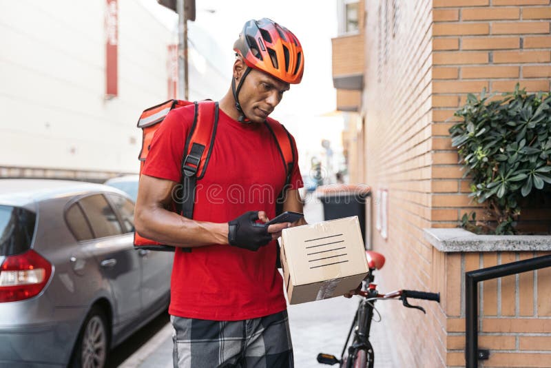 Delivery Man Preparing Order Stock Image - Image of background ...