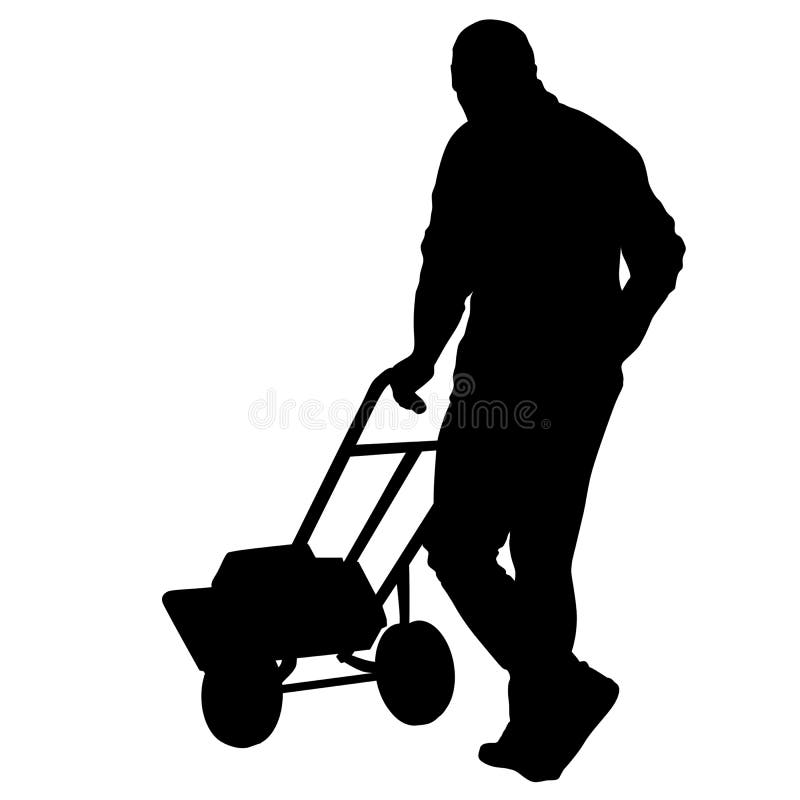 Man Pushing Silhouette Isolated Stock Illustrations – 368 Man Pushing ...