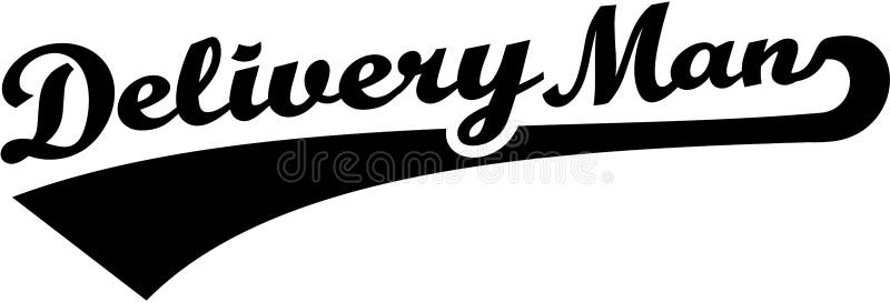 Delivery man retro font stock vector. Illustration of male - 107096552