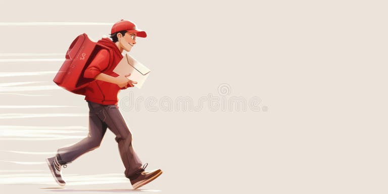 Delivery Man Running. Created by Generative Artificial Intelligence ...