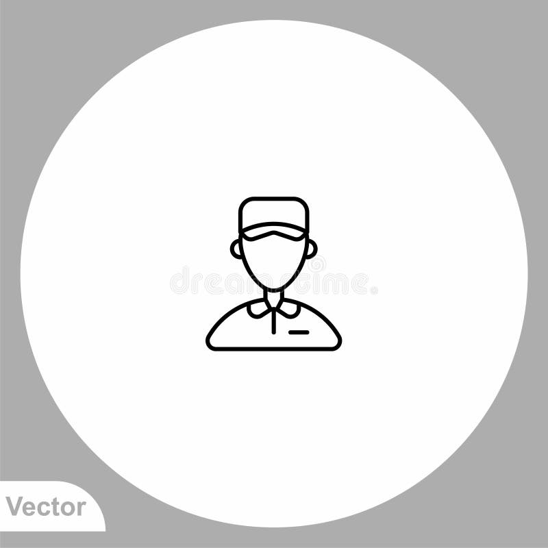 Delivery Man Vector Icon Sign Symbol Stock Vector - Illustration of ...