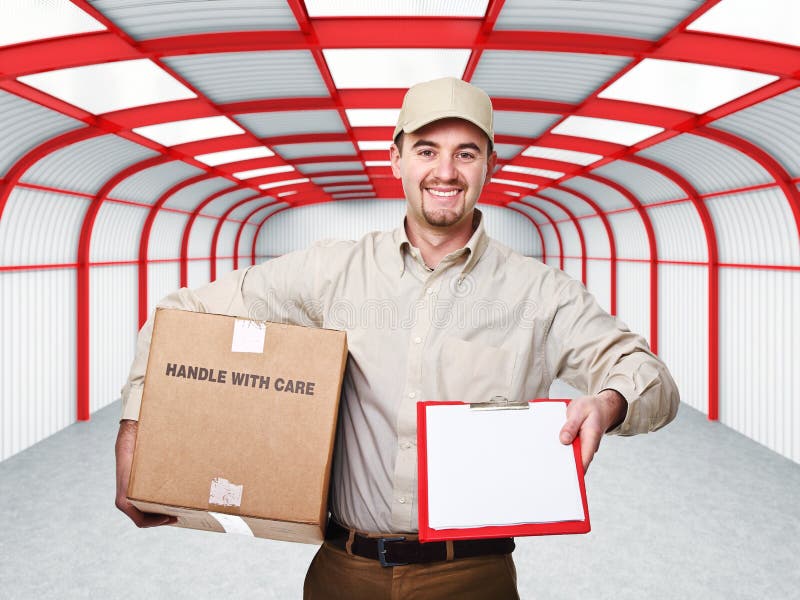 Delivery man stock image. Image of transportation, courier - 17905717