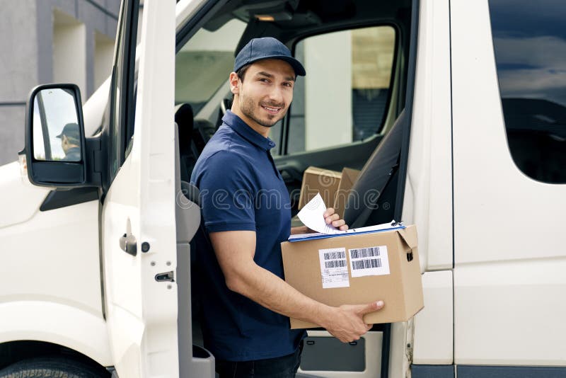 Delivery man at work stock image. Image of order, industry - 224812365
