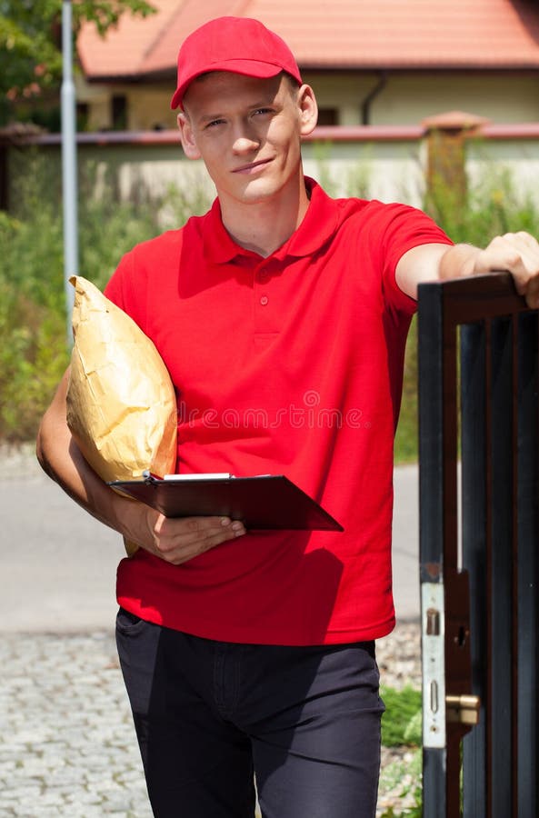 Delivery Man Working Outdoors Stock Photo - Image of distribution ...