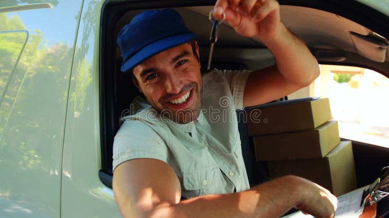 Delivery Man, Clipboard and Signature on Green Screen, Smile on Face ...