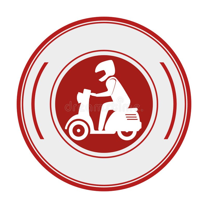 Delivery Motorcycle Service Icon Stock Illustration - Illustration of ...