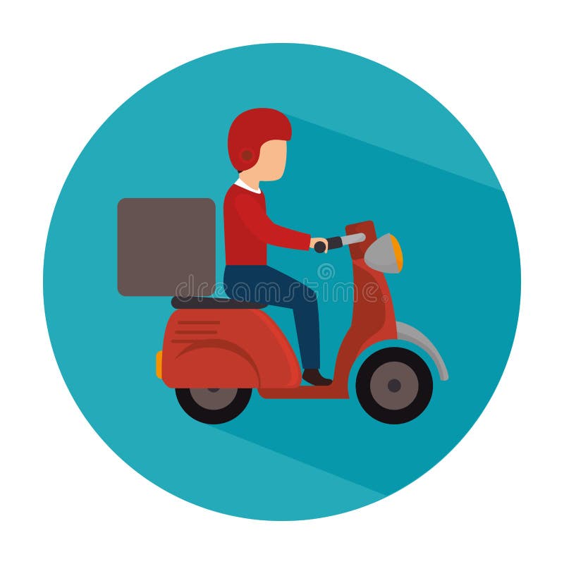 Delivery Motorcycle Service Icon Stock Illustration - Illustration of ...