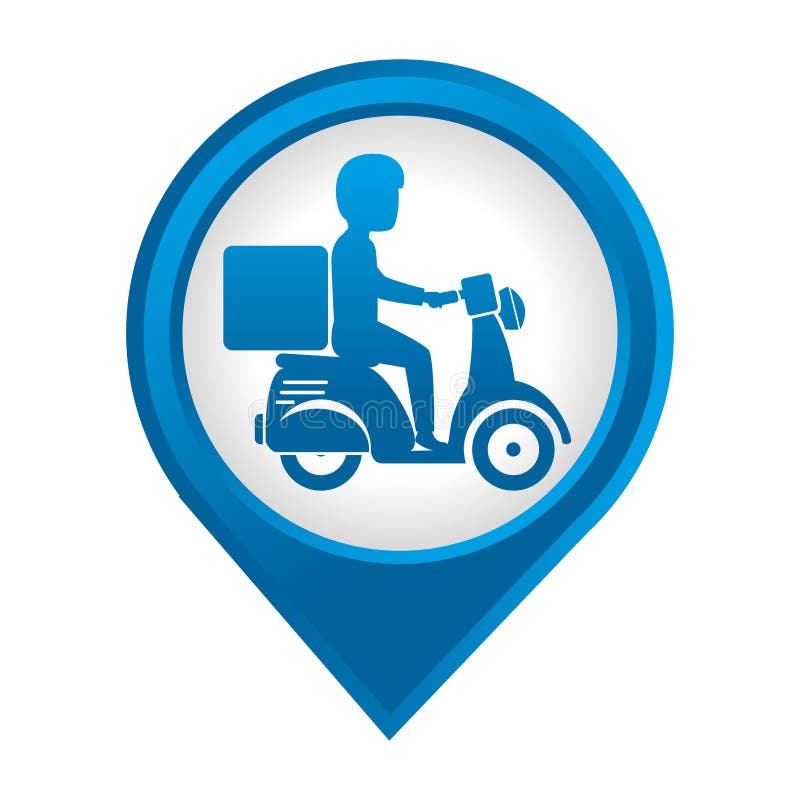 Delivery Motorcycle Service Icon Stock Illustration - Illustration of ...