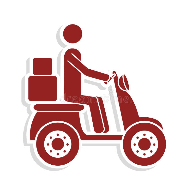 Delivery Motorcycle Service Icon Stock Vector - Illustration of deliver ...