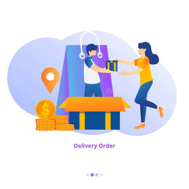 Delivery Order on Shopping Illustrations Stock Vector - Illustration of ...