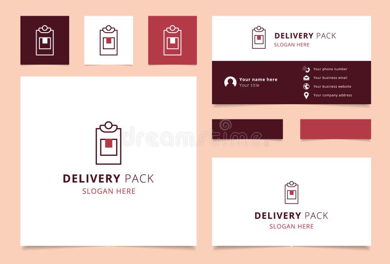 Delivery Pack Logo Design Featuring a Clipboard Holding a Package Stock ...