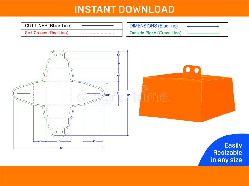Dieline Handle Box Stock Illustrations – 75 Dieline Handle Box Stock ...