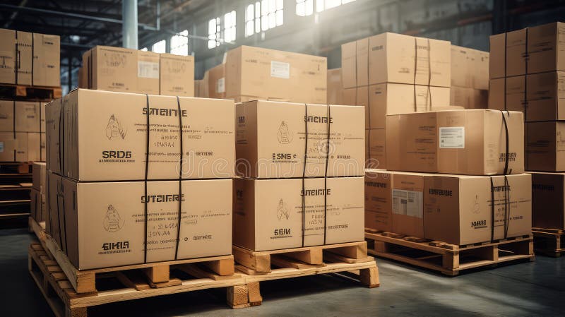 Delivery pallet and boxes stock illustration. Illustration of transport ...