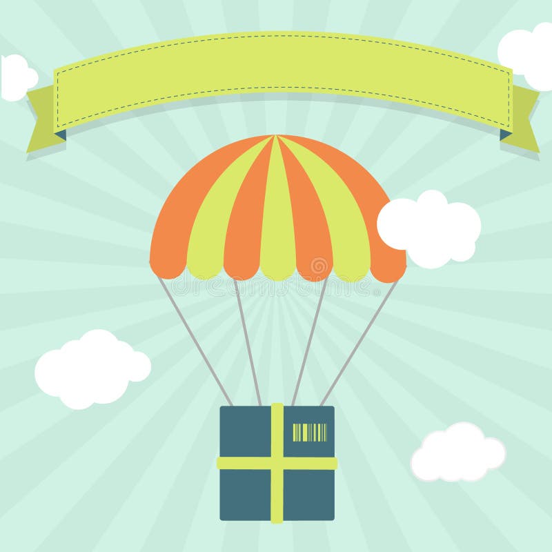 Blank Parachute Text Template Stock Vector - Illustration of page ...
