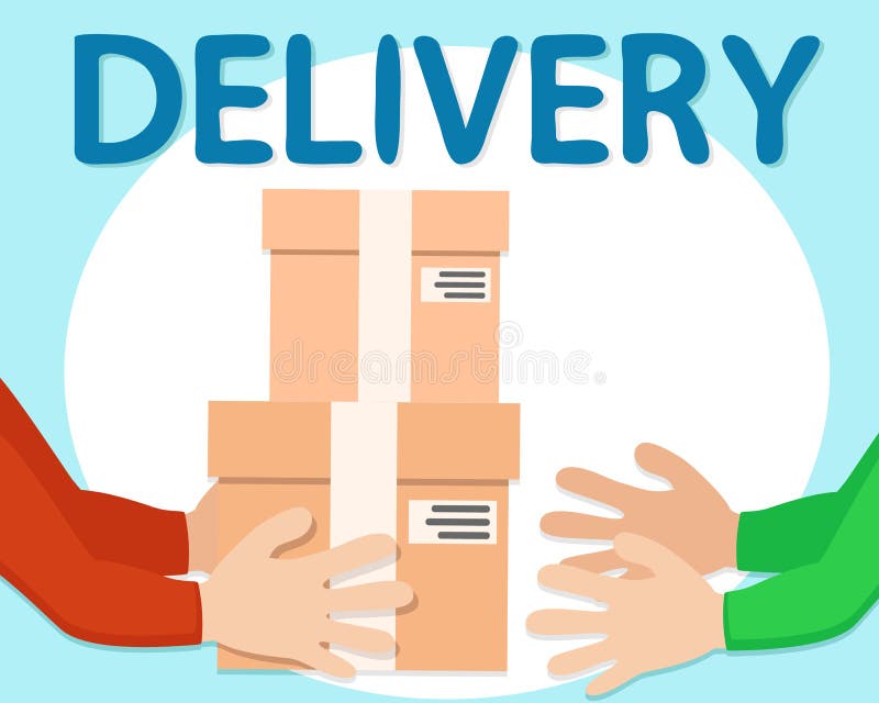 Delivery of a Parcel from Hand To Hand. for Courier Service Stock ...