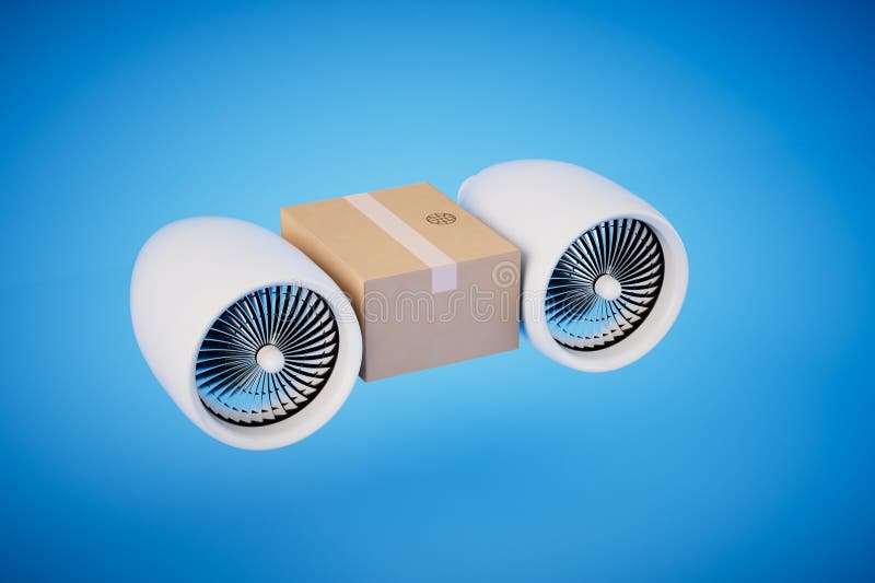 Delivery of Parcels by Plane. a Parcel Around Which the Turbines of the ...