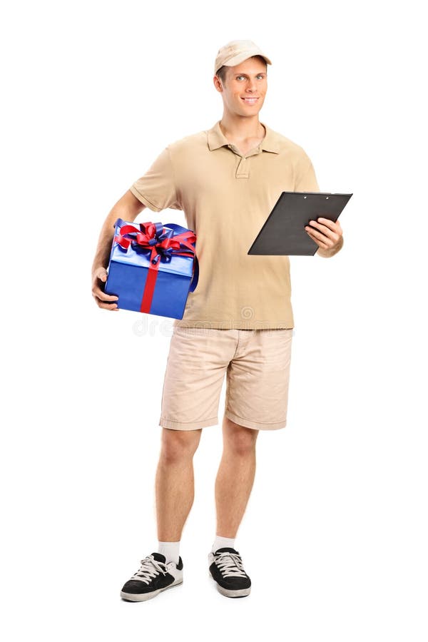 Delivery Person Holding Packages Stock Photo - Image of occupation ...