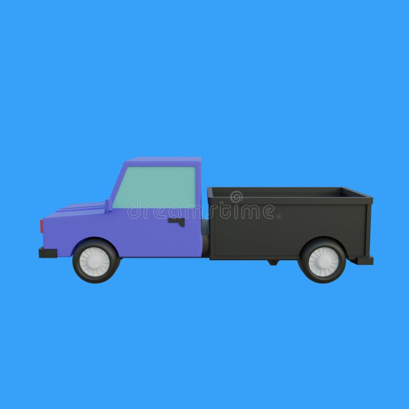 Delivery Pickup Truck Side View 3d Object Stock Illustration ...