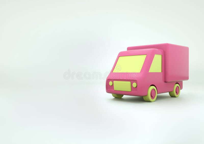 Delivery Pink Cargo Van 3d Render Illustration Stock Illustration ...