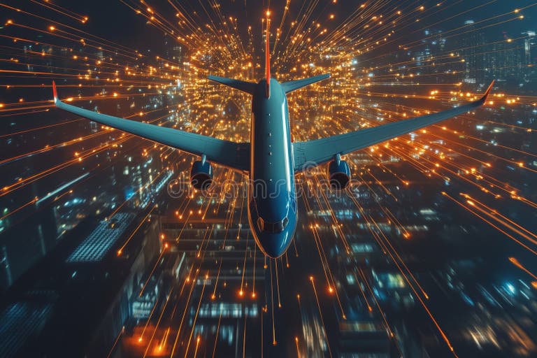 Delivery Plane in Flight Featuring High Tech Lines a Concept of Modern ...