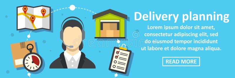 Delivery Planning Banner Horizontal Concept Stock Vector - Illustration ...
