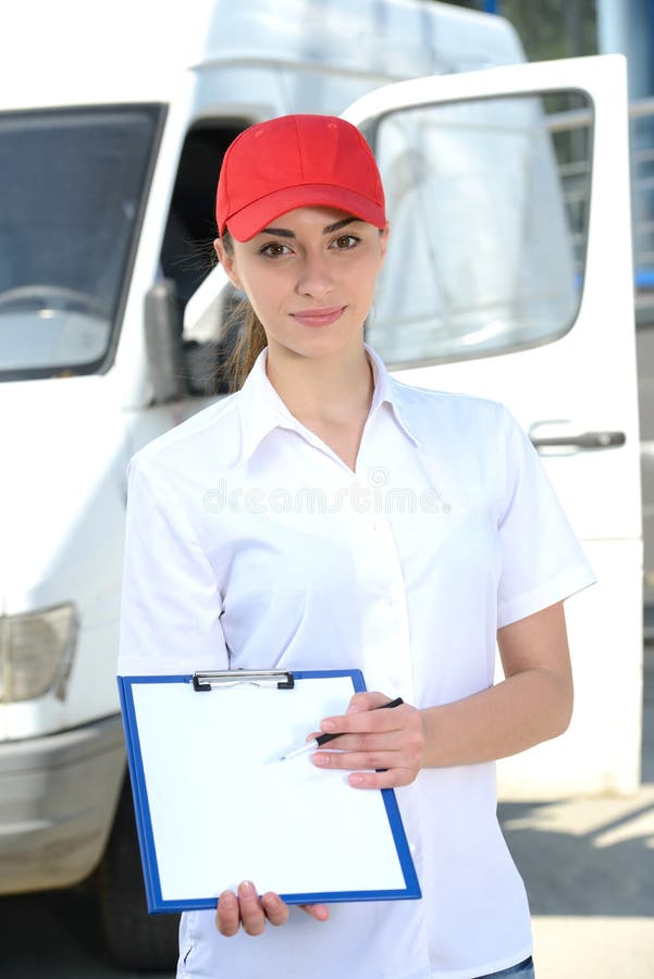 Delivery stock image. Image of caucasian, looking, friendly - 44746509