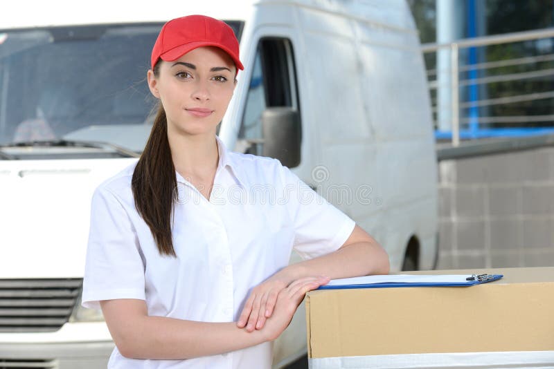 Delivery stock photo. Image of clipboard, brown, looking - 44746568