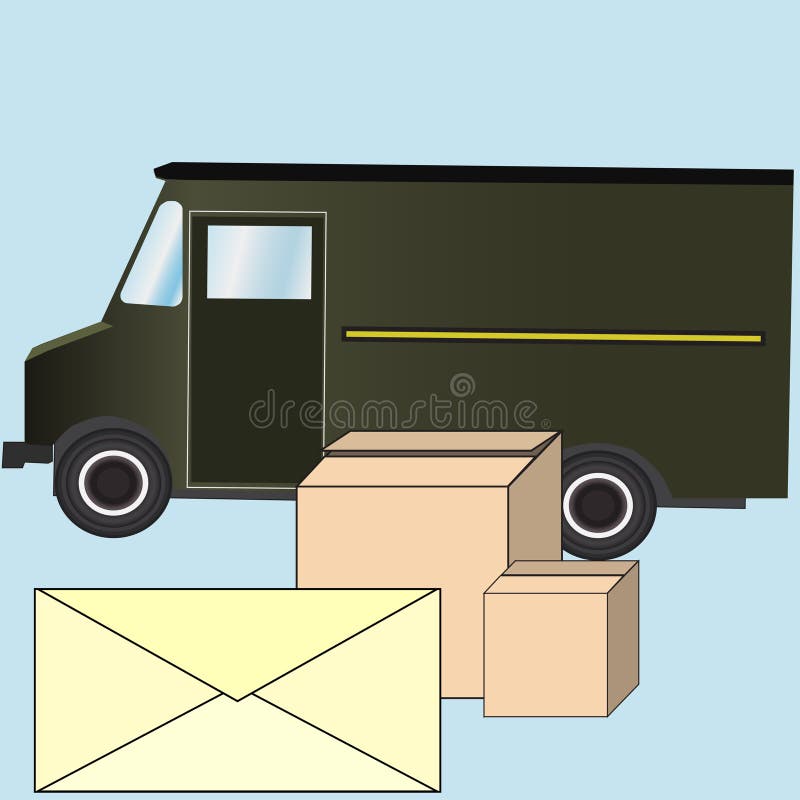 Delivery and Post Service, Envelope and Boxes Stock Vector ...