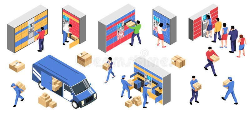 Cargo terminals icon set stock vector. Illustration of international ...