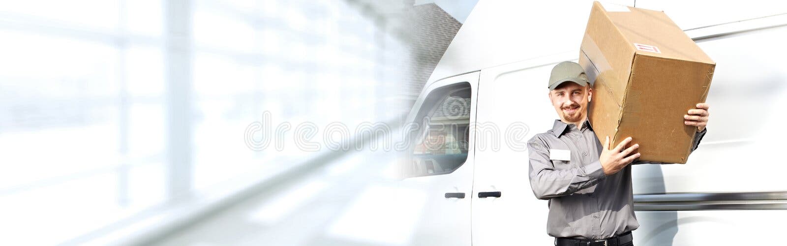 Delivery postman. stock photo. Image of postman, houses - 32542080