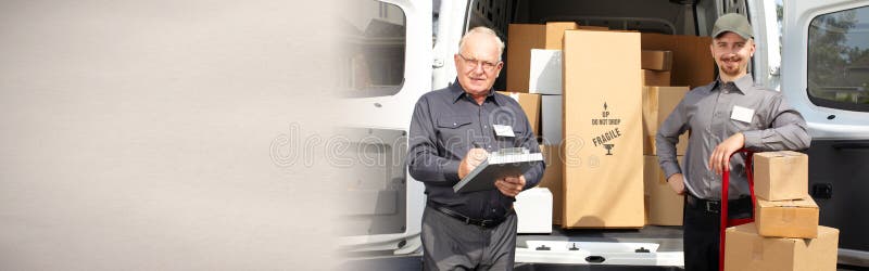 Delivery Postman with a Box Stock Photo - Image of postman, commercial ...