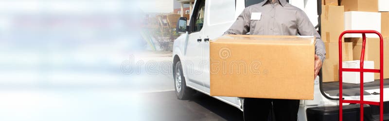 Delivery Postman Hands with a Box Stock Image - Image of business ...