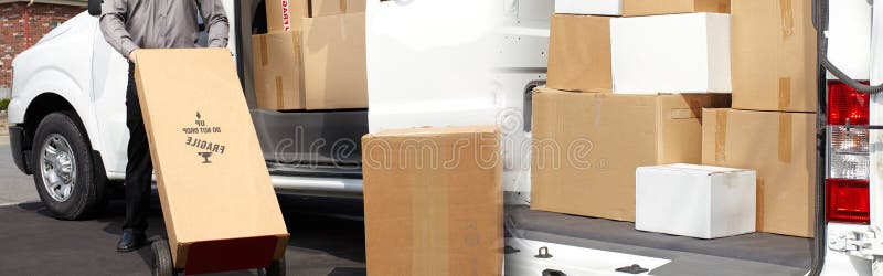 Delivery Postman Hands with a Box Stock Image - Image of business ...
