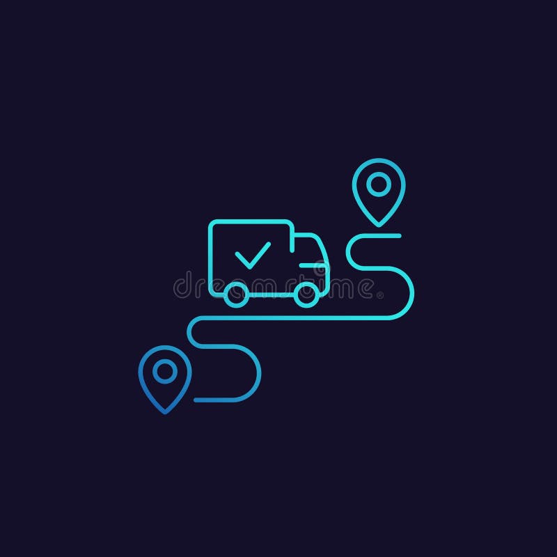 Delivery Process Icon, Linear Stock Vector - Illustration of design ...