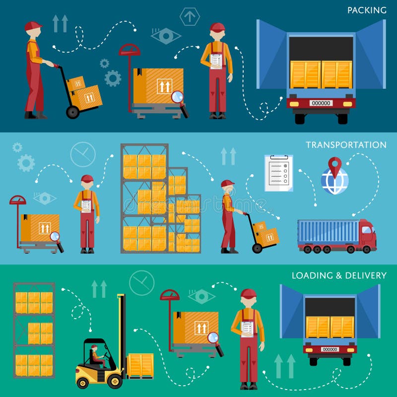 Delivery Process Infographics. Stock Vector - Illustration of ...