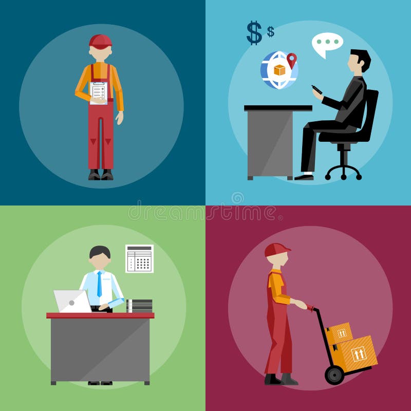 Delivery Process Vector Illustration Stock Vector - Illustration of ...