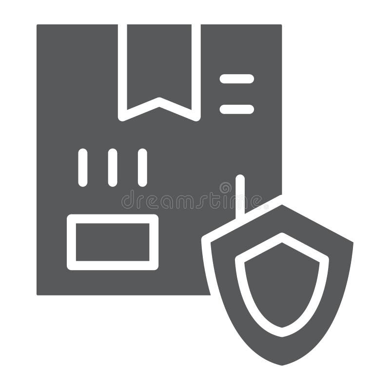 Delivery Protection Glyph Icon, Cargo and Service, Package and Shield ...