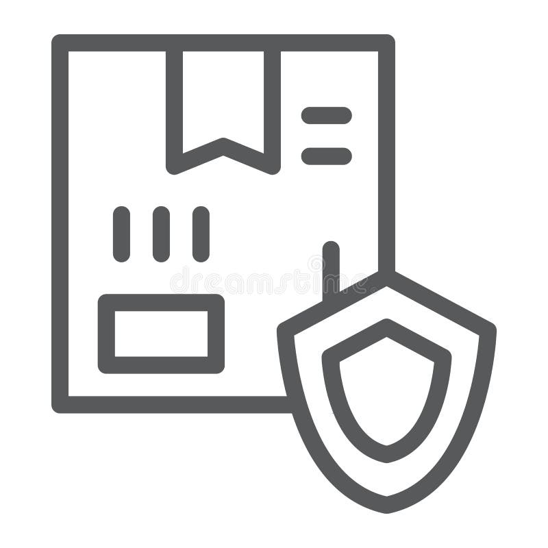 Delivery Protection Line and Glyph Icon, Cargo and Service, Package and ...
