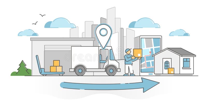 Delivery Receiving Process As Transportation and Shipping Outline ...