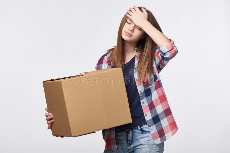Delivery, Relocation and Unpacking Problems Stock Image - Image of ...