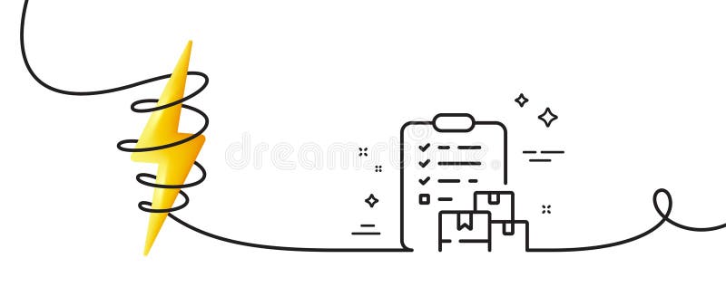 Delivery Report Line Icon. Parcel Documents Sign. Continuous Line with ...