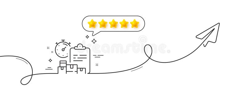 Delivery Report Line Icon. Parcel Documents Sign. Continuous Line with ...