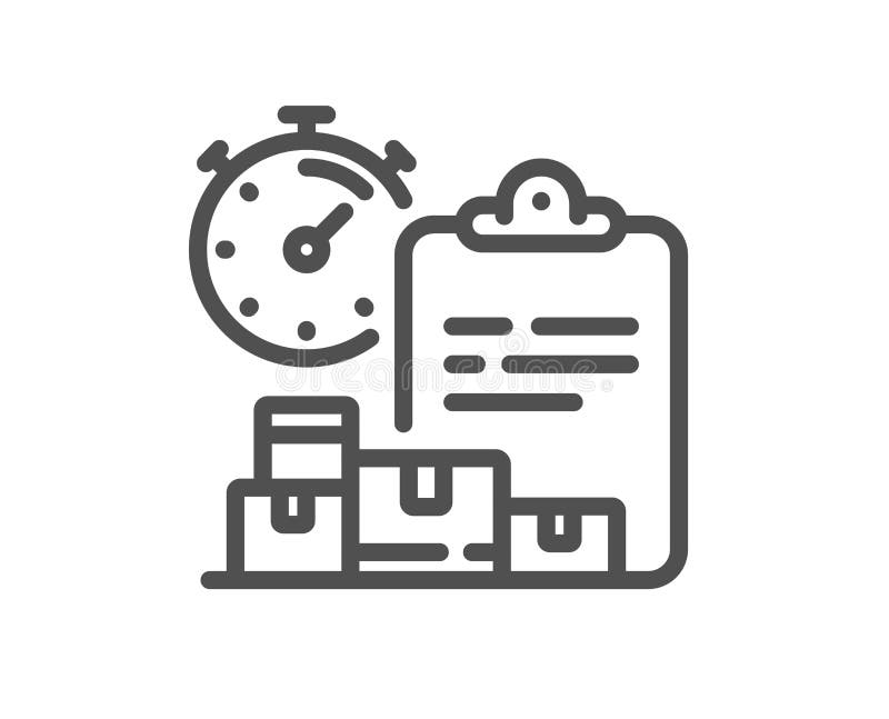 Delivery Report Line Icon. Parcel Documents Sign. Vector Stock Vector ...