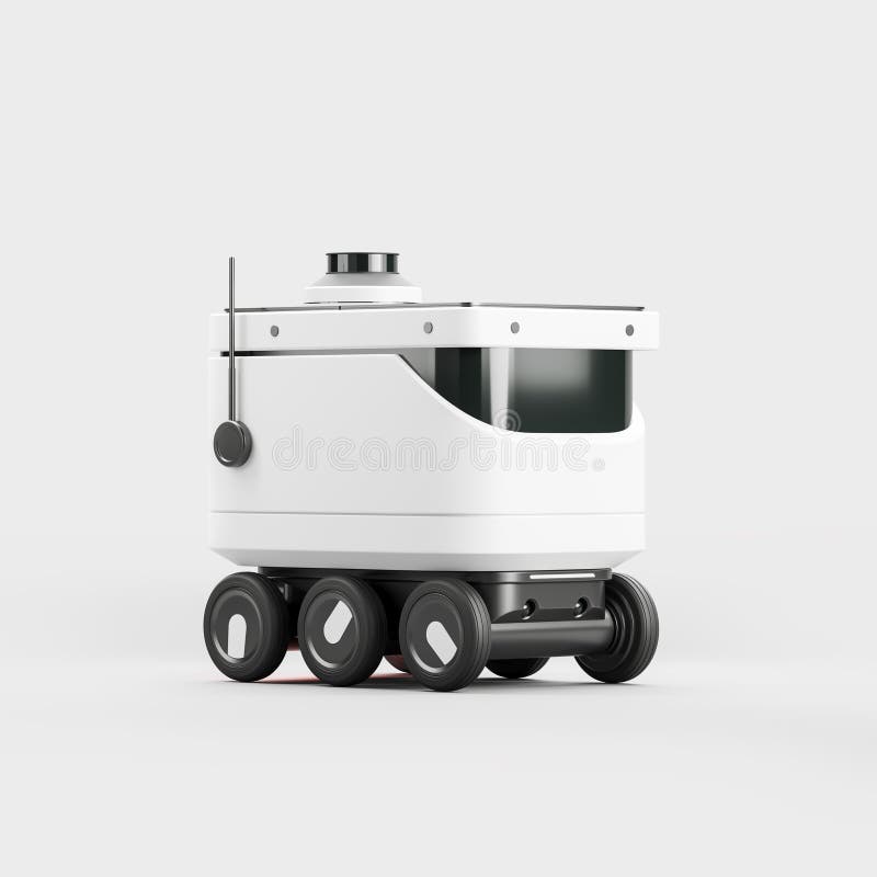 Delivery Robot Service, Modern Bot for Logistics. Mockup Stock ...