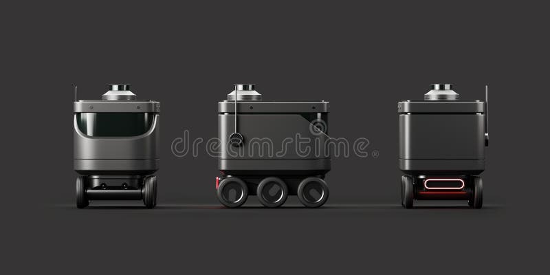 Delivery Robot Service, Smart Bot and Innovation. Mockup Stock ...