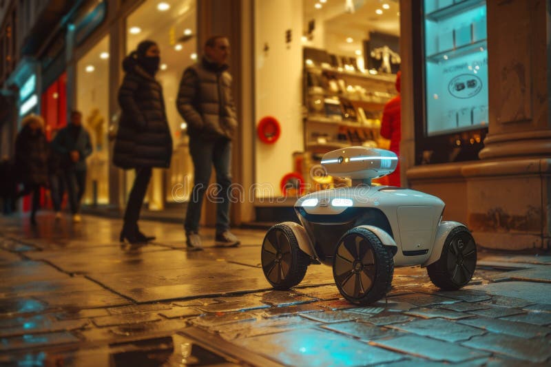 Delivery Robot on the Street, Stock Image - Image of order, package ...