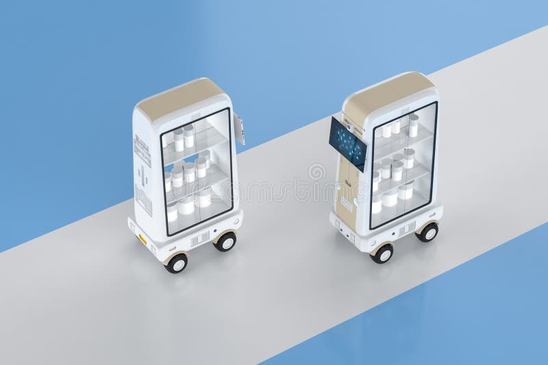 Delivery Robot Trolley or Robotic Assistant Carry Products Stock ...