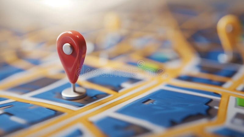 Delivery Route Optimization Shipment Planning with Red Pushpin on ...