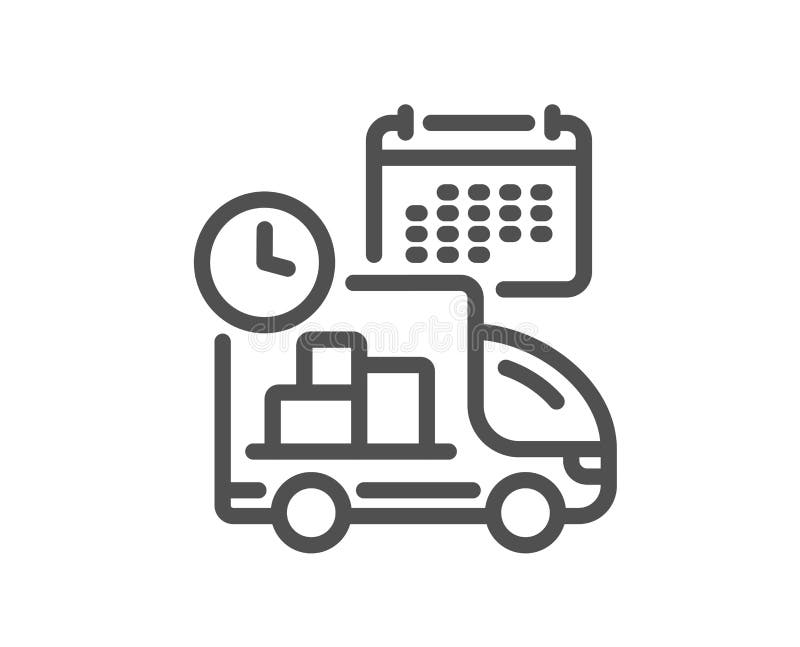 Delivery Schedule Line Icon. Logistics Calendar Sign. Vector Stock ...