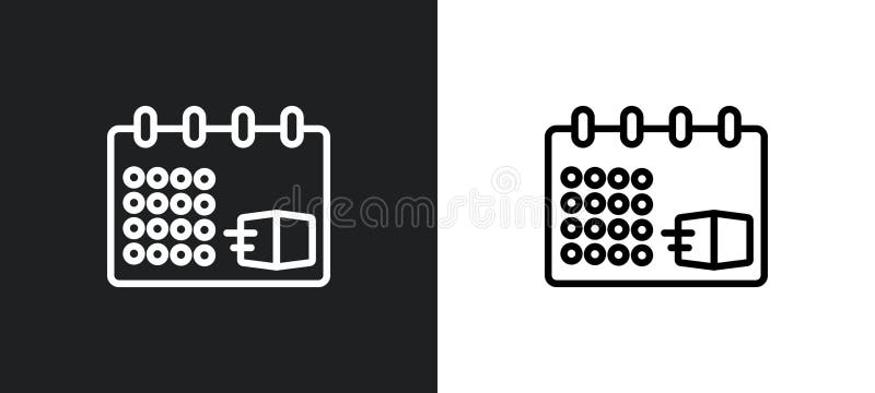 Delivery Schedule Outline Icon in White and Black Colors. Delivery ...